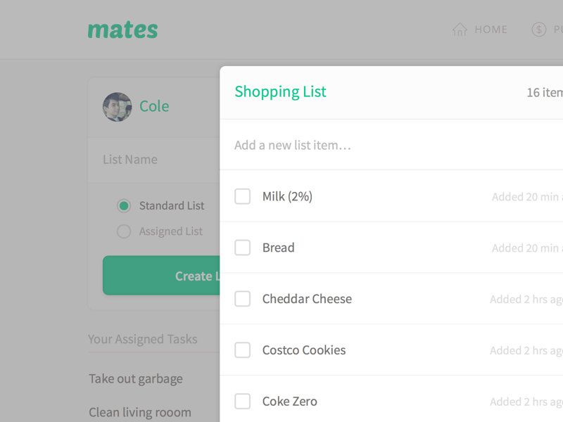 Mates: List by Viraj Bindra on Dribbble