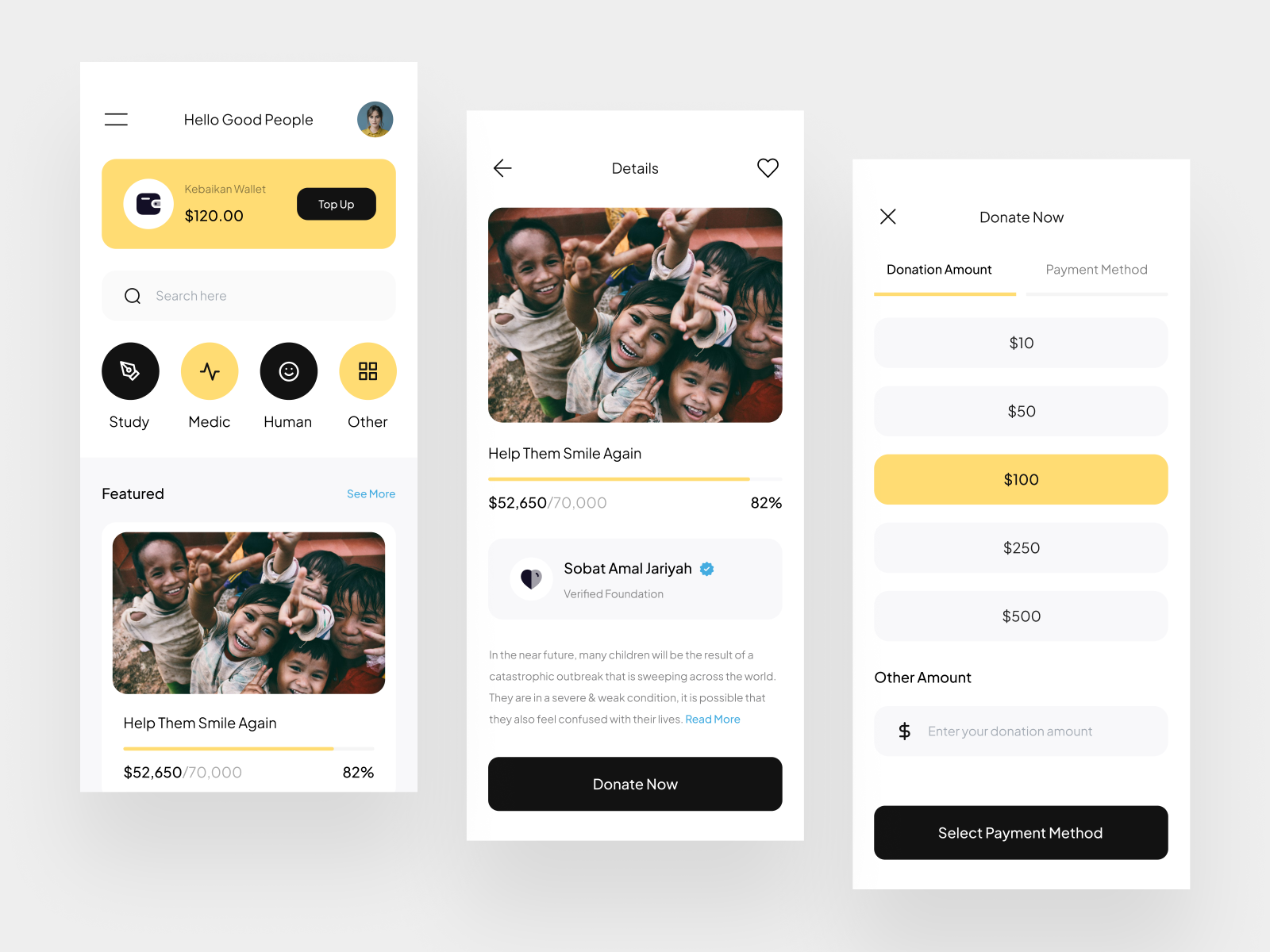 Aderma - Donation Mobile App by Hakim Haiman for Pickolab Studio on ...