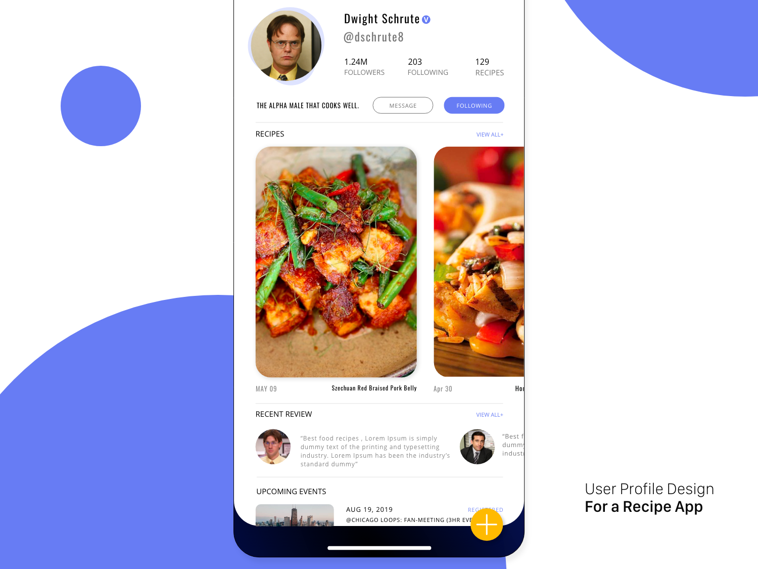 User Profile For A Recipe App by Chenxin Han on Dribbble