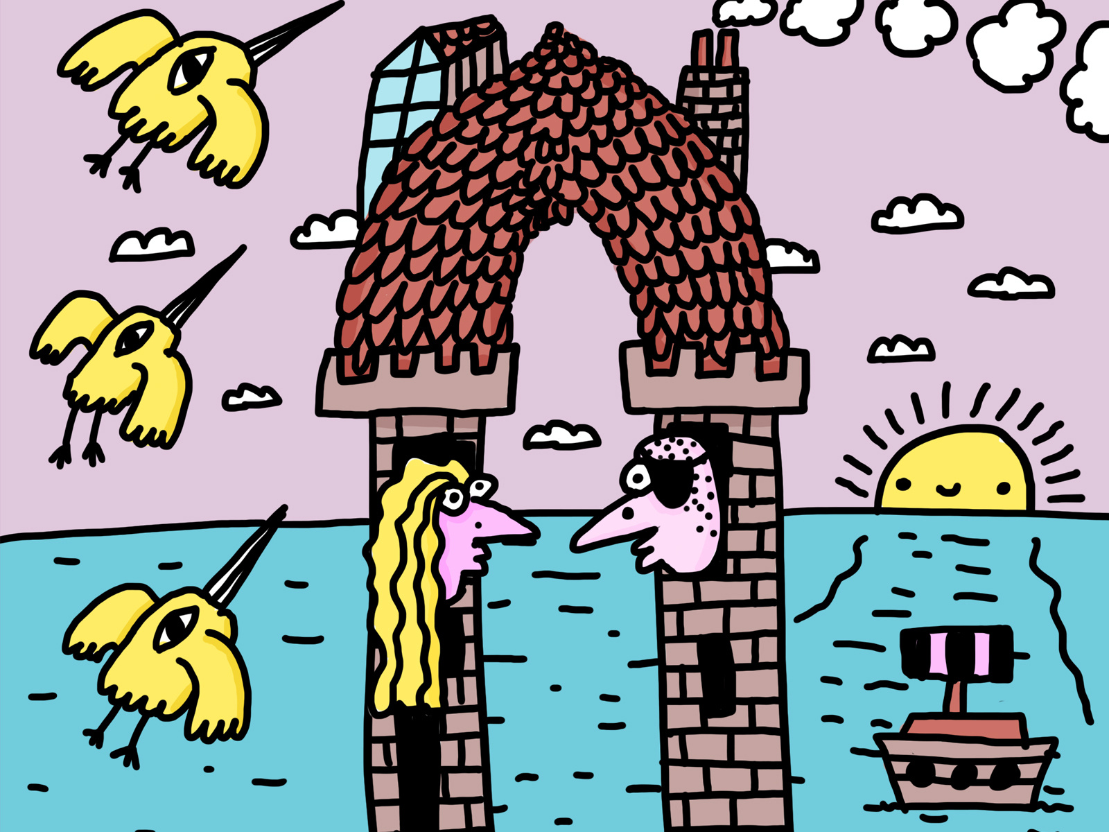 Double Turret Tower by Rich Armstrong on Dribbble