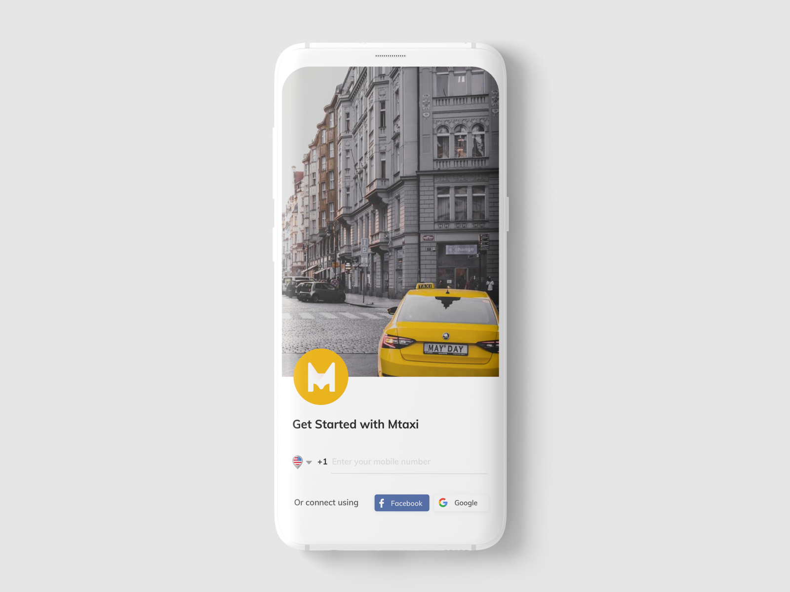 Login UI - Taxi App by Ankur Saini on Dribbble