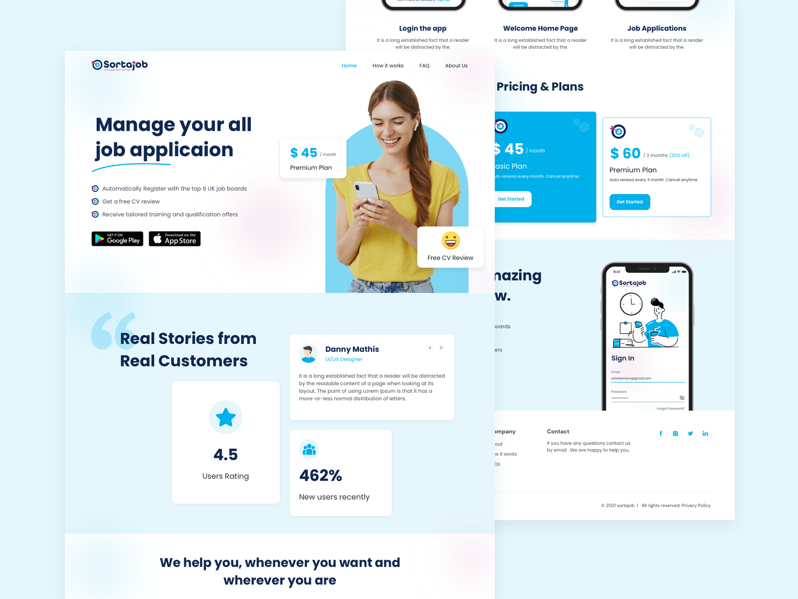 Job Application Website by Ankur Saini on Dribbble