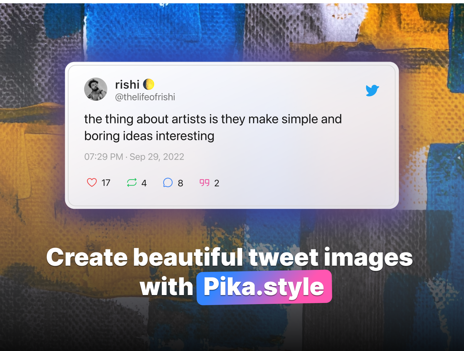 Tweet to image tool by Rishi Mohan on Dribbble