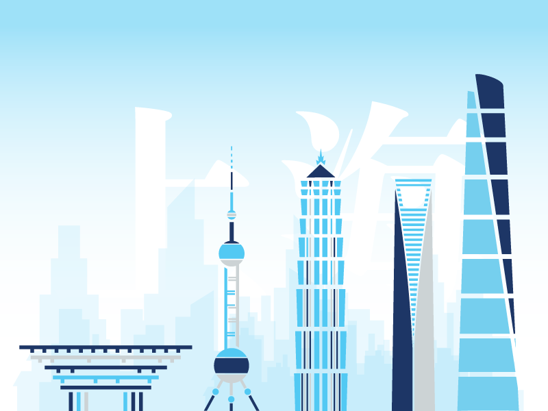 Shanghai buildings by Ale Urrutia on Dribbble