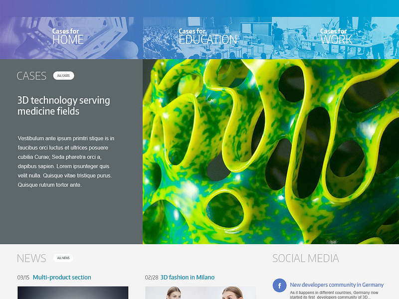 WIP: 3D Printer website by Ale Urrutia on Dribbble