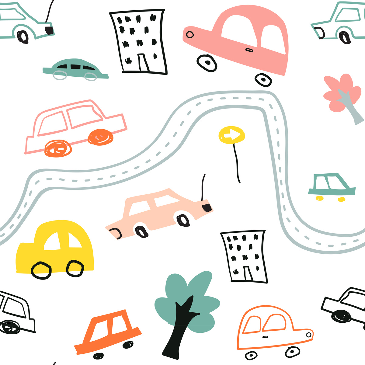 cars pattern by Katya Litvin on Dribbble