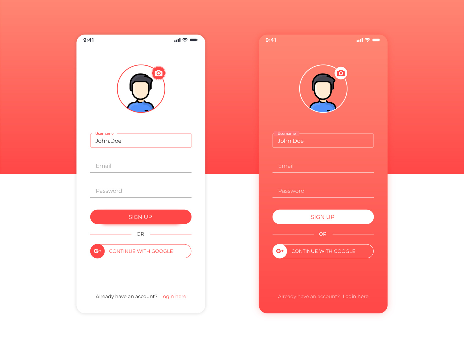 Minimal Sign Up UI Design by Zuhaib Ashfaq on Dribbble