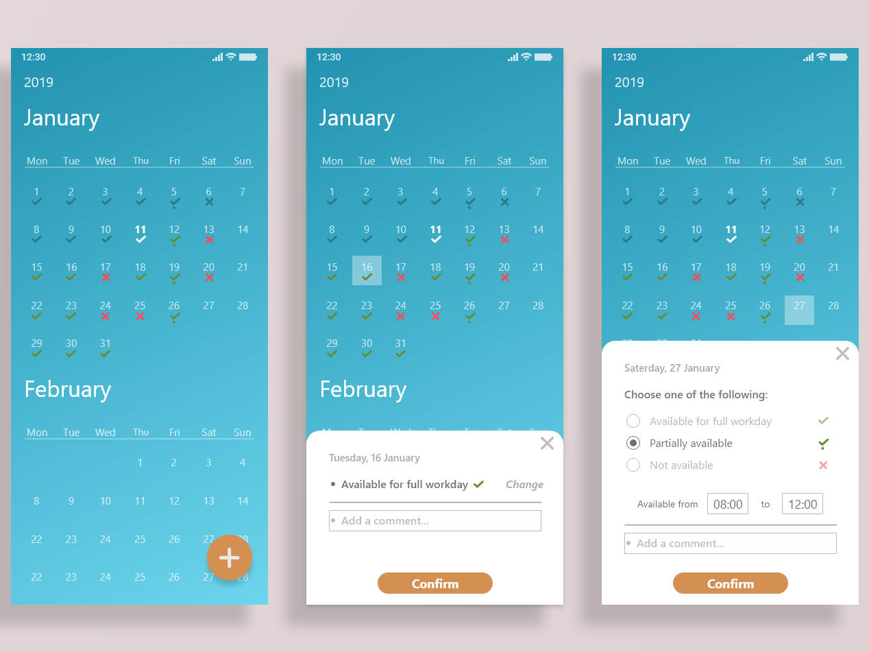 Work schedule concept by Jamil on Dribbble