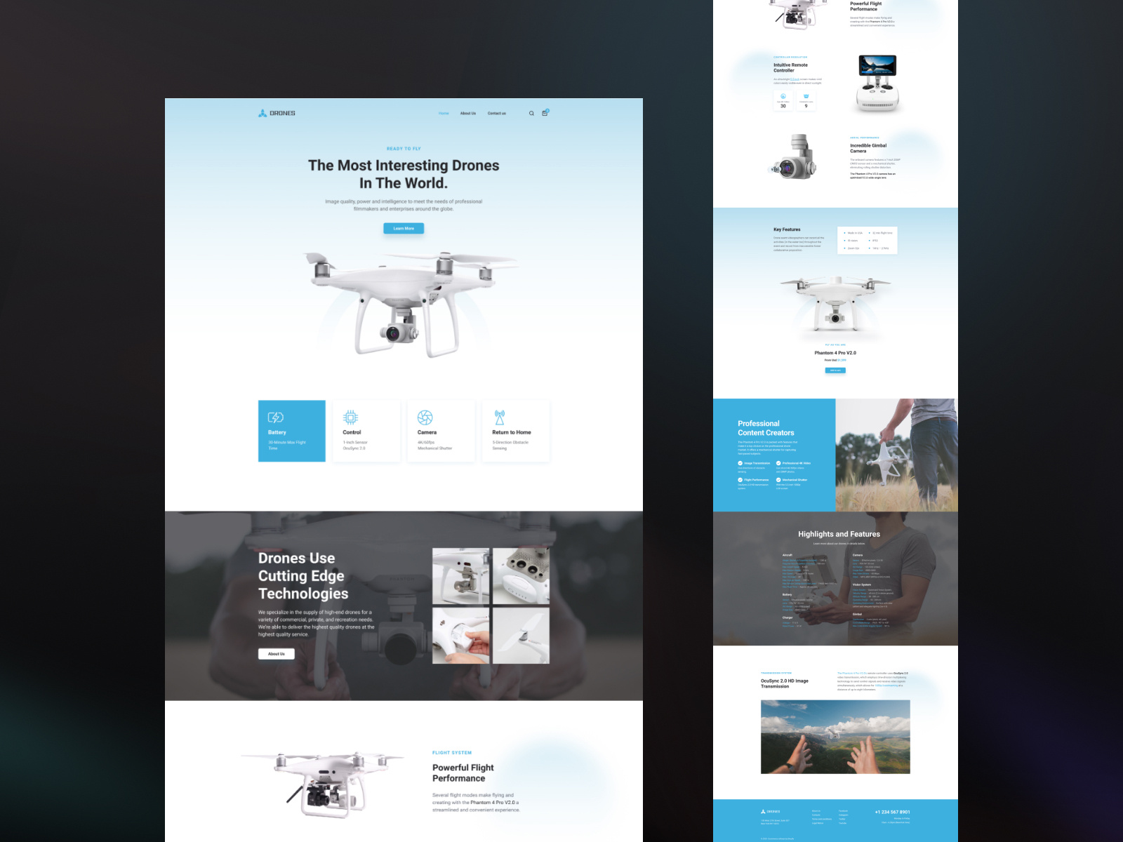 Drones website. Single product. by Avnabov Dmytro on Dribbble