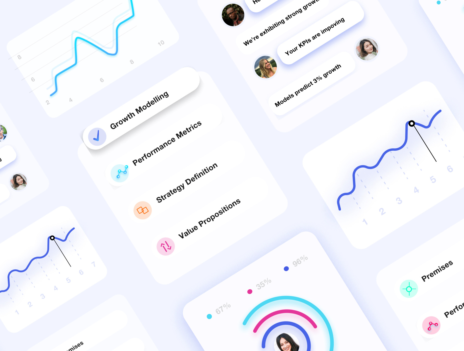 KPI UI cards exploration by Consuela Onighi on Dribbble