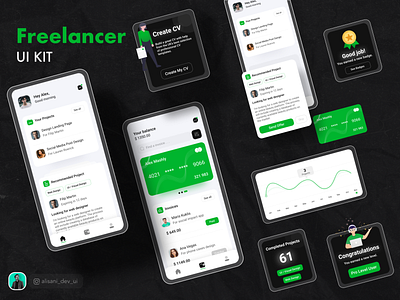Freelancer UI Kit by Ali Naranjee Sani on Dribbble