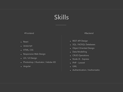 Browse thousands of Skills Portfolio images for design inspiration | Dribbble