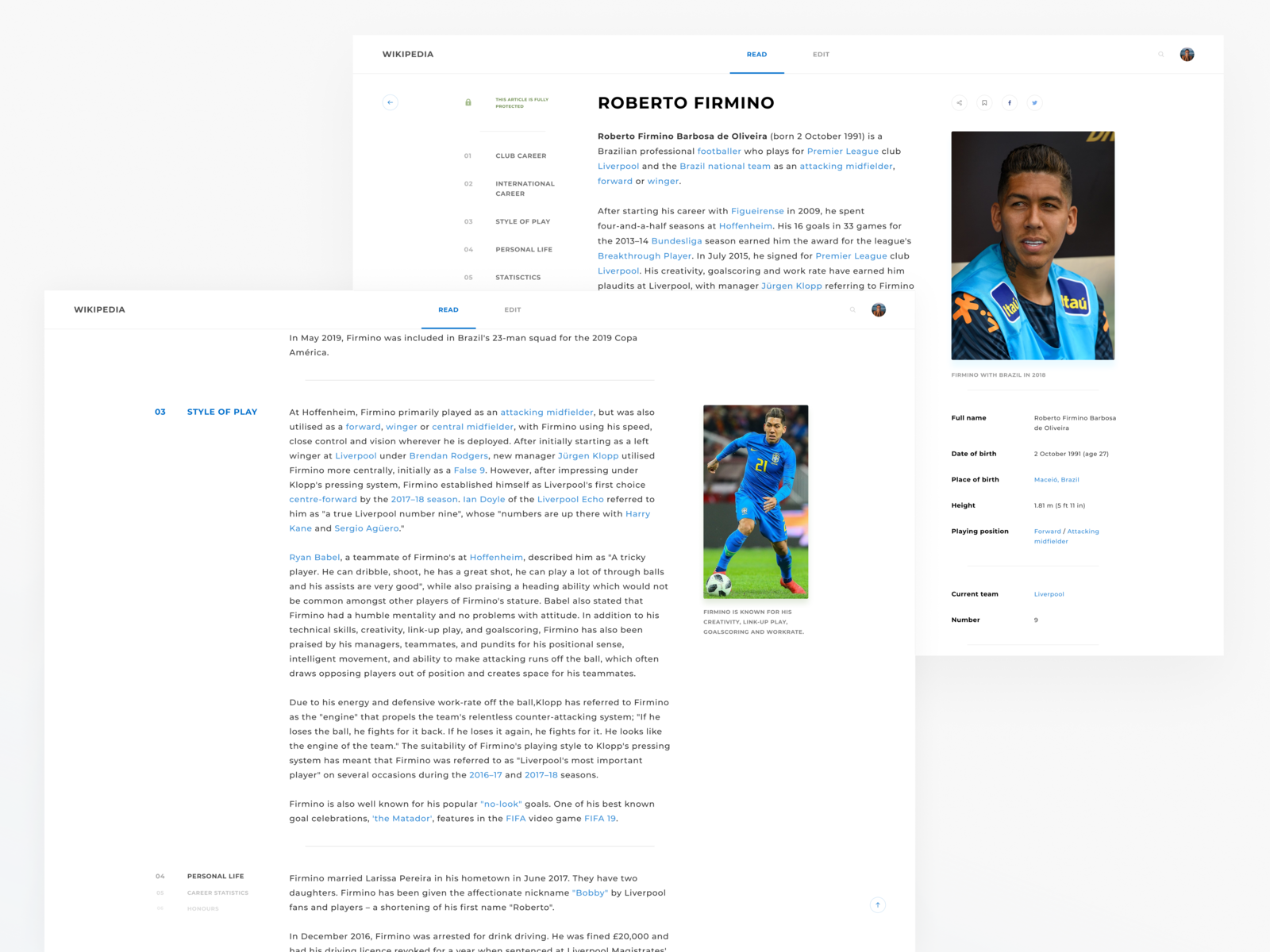 Wikipedia design concept by Eugene on Dribbble