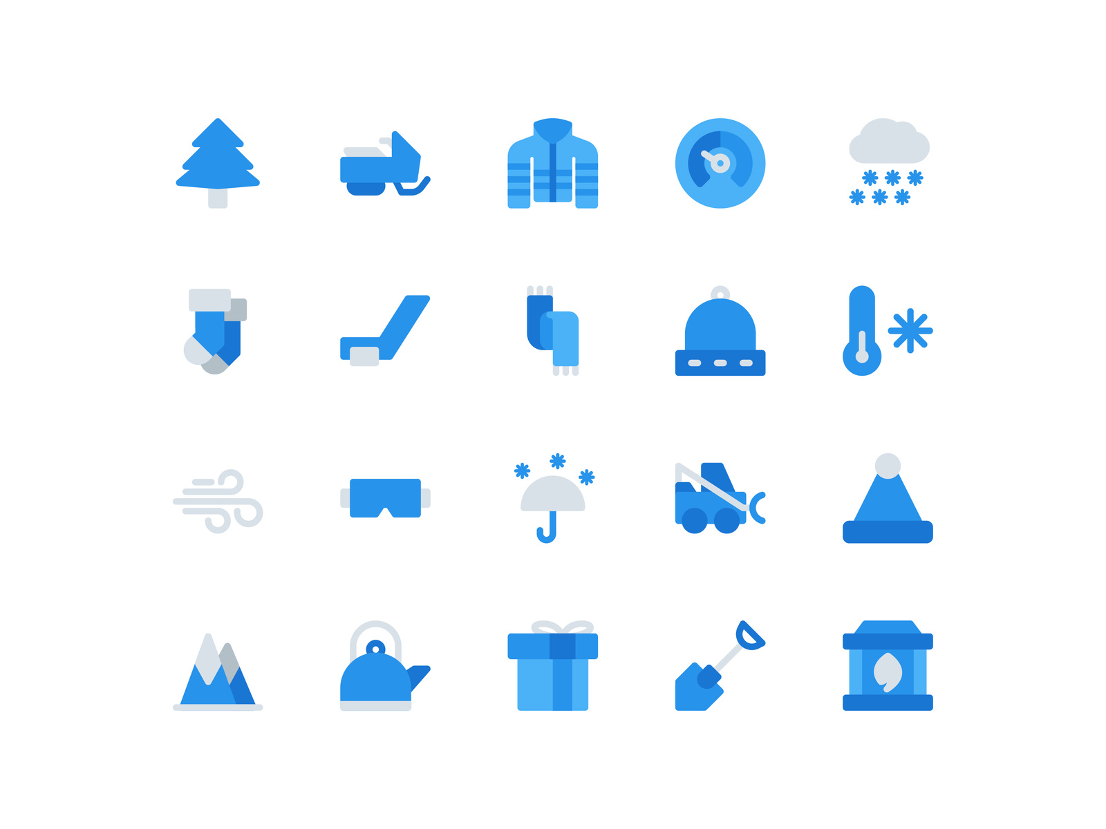 Free Winter Icons (Flat) by Kmg Design on Dribbble