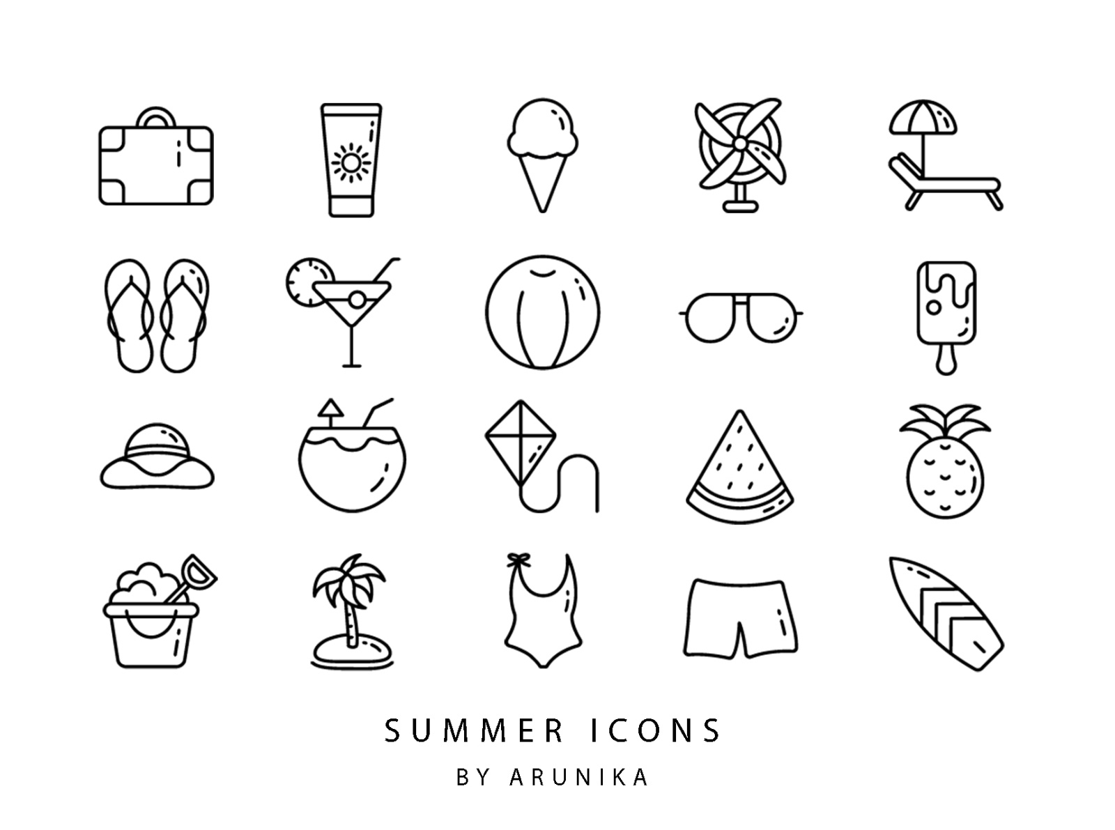 SUMMER ICONS by Arunika on Dribbble
