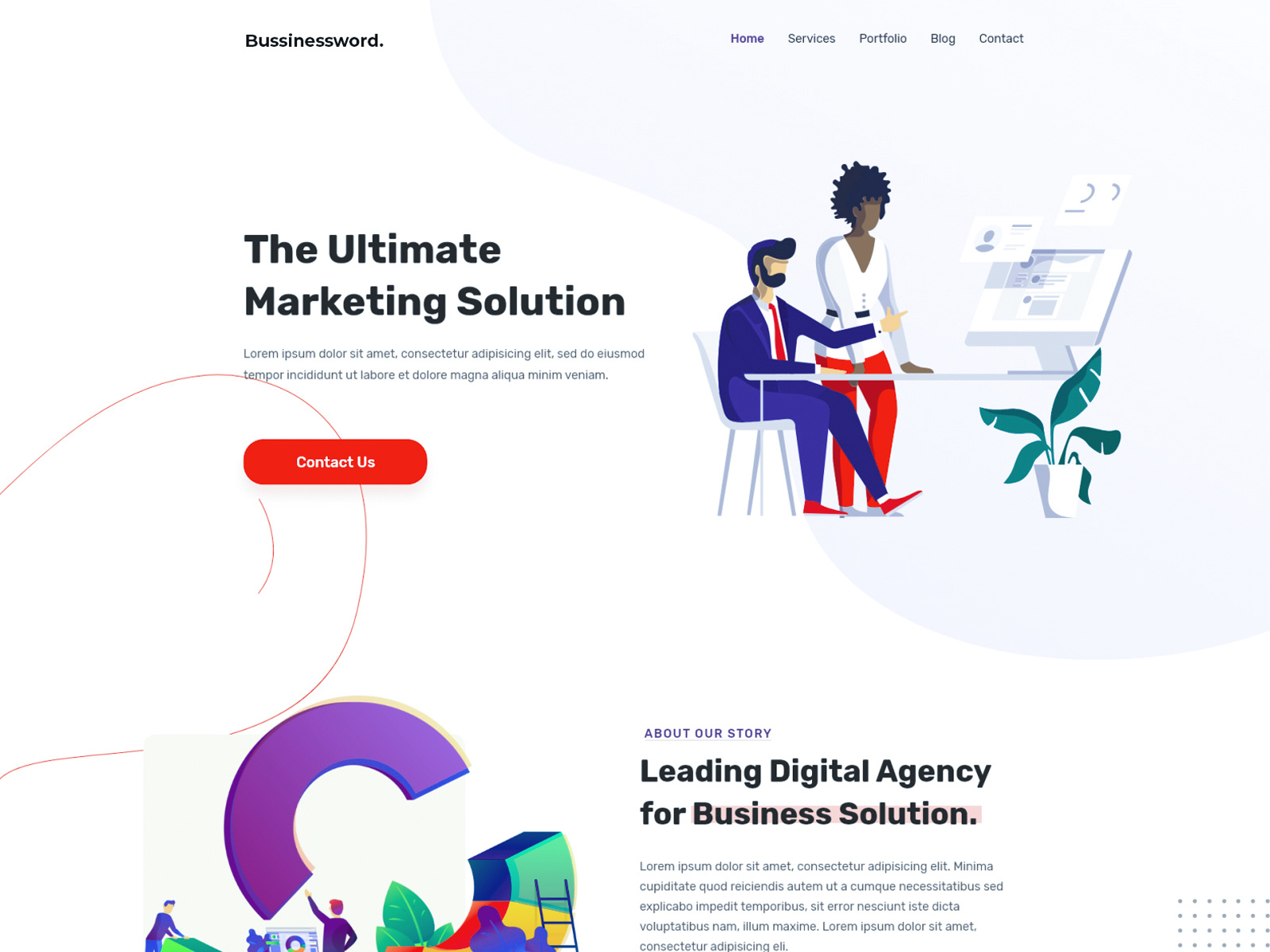 Theme- Business UI Design Template by Sardar Irfan Khan on Dribbble