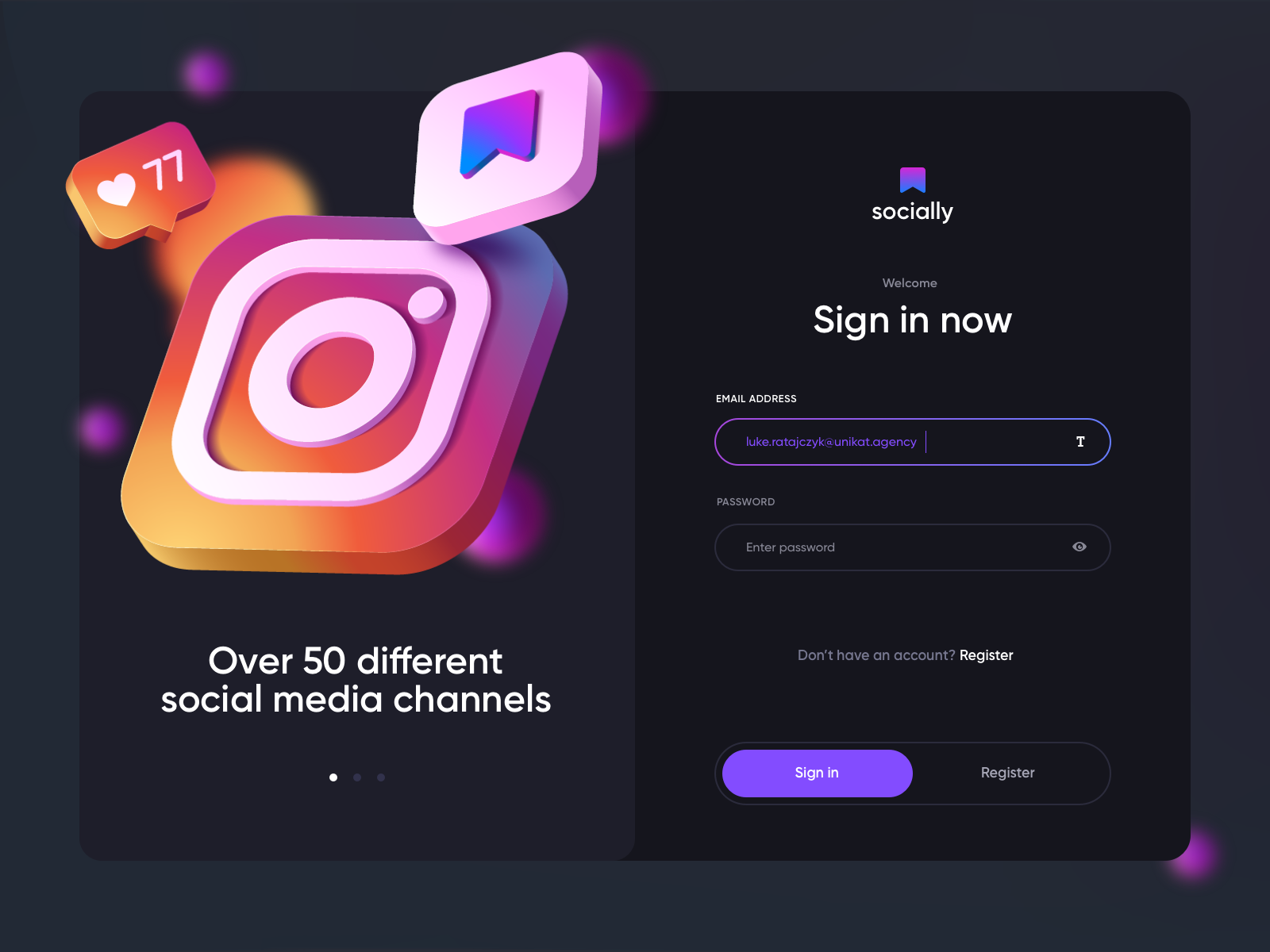 Socially - Social Media App UX/UI Design - Login Screen by Łukasz ...