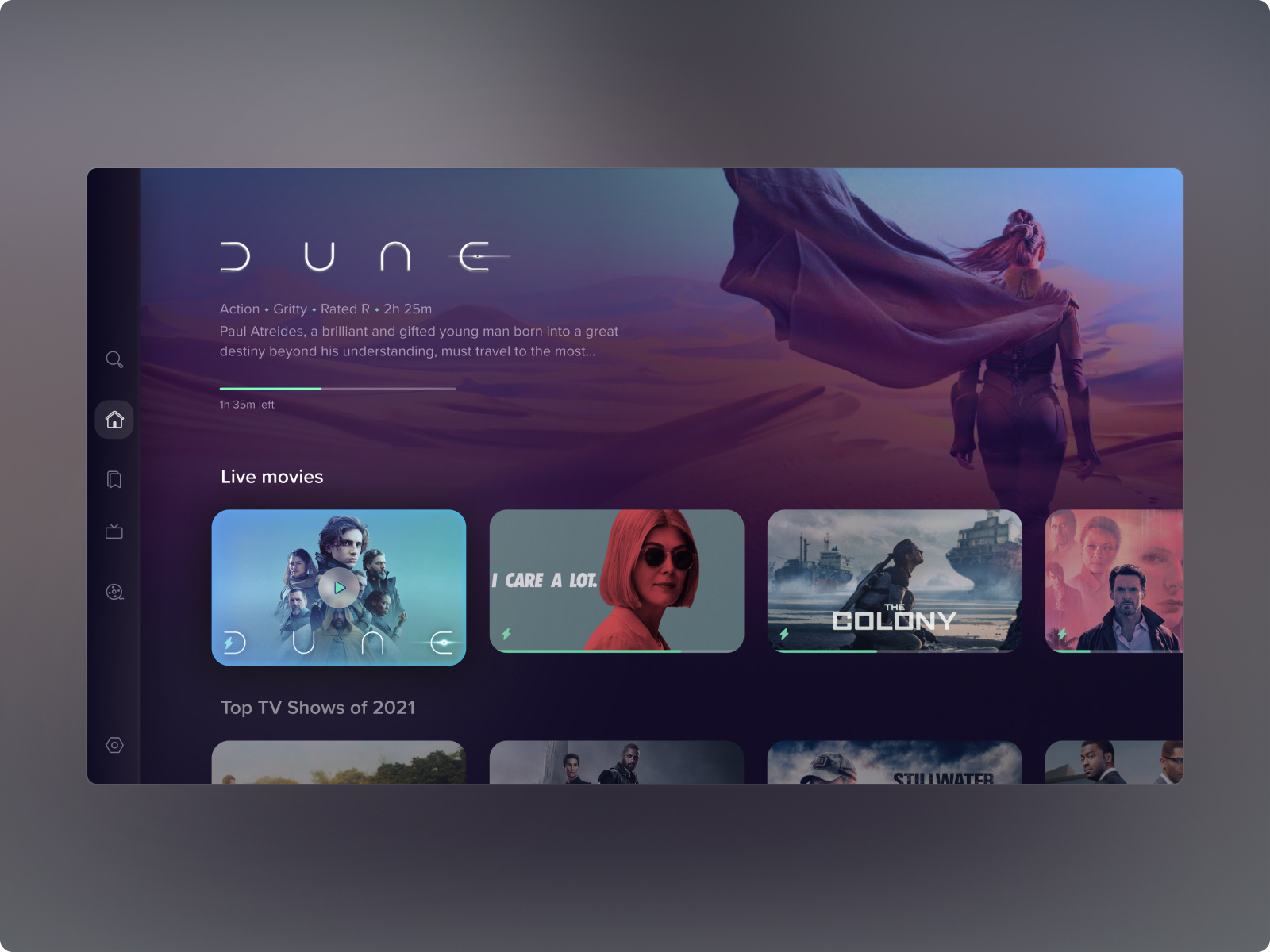 TV Interface Concept by Dmitri Bilyk on Dribbble