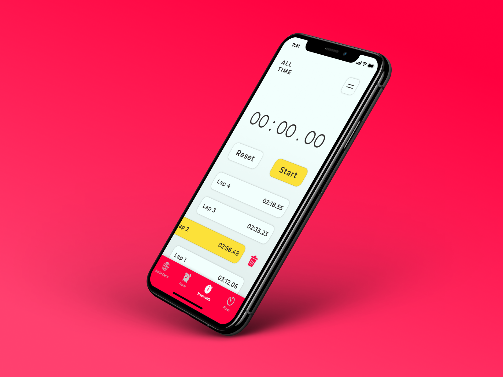 Stopwatch App by Matthew Farquharson on Dribbble