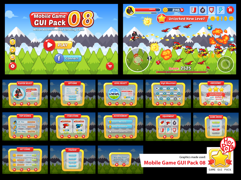 Mobile Game GUI Pack 08 by Mahmud Fajar Rosyadi on Dribbble