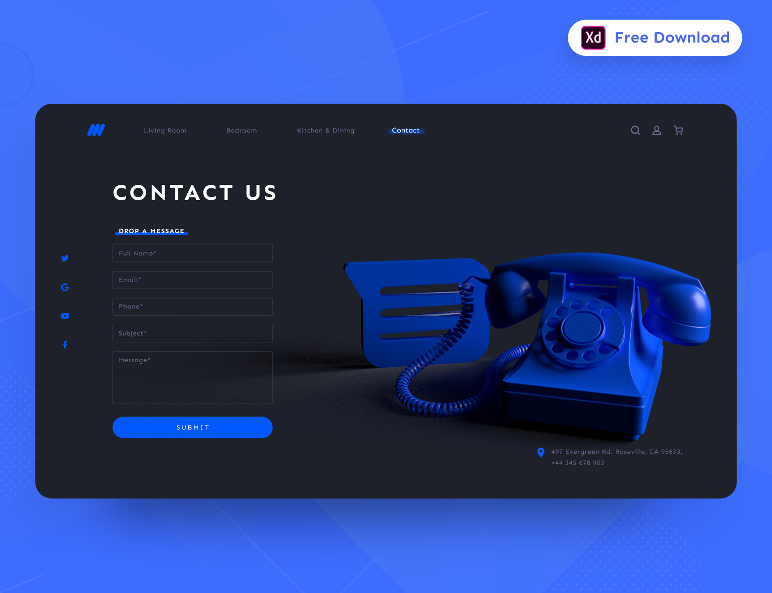 Daily UI Challenge 051/100 - Contact us page UI - (Freebie) by Ankur ...