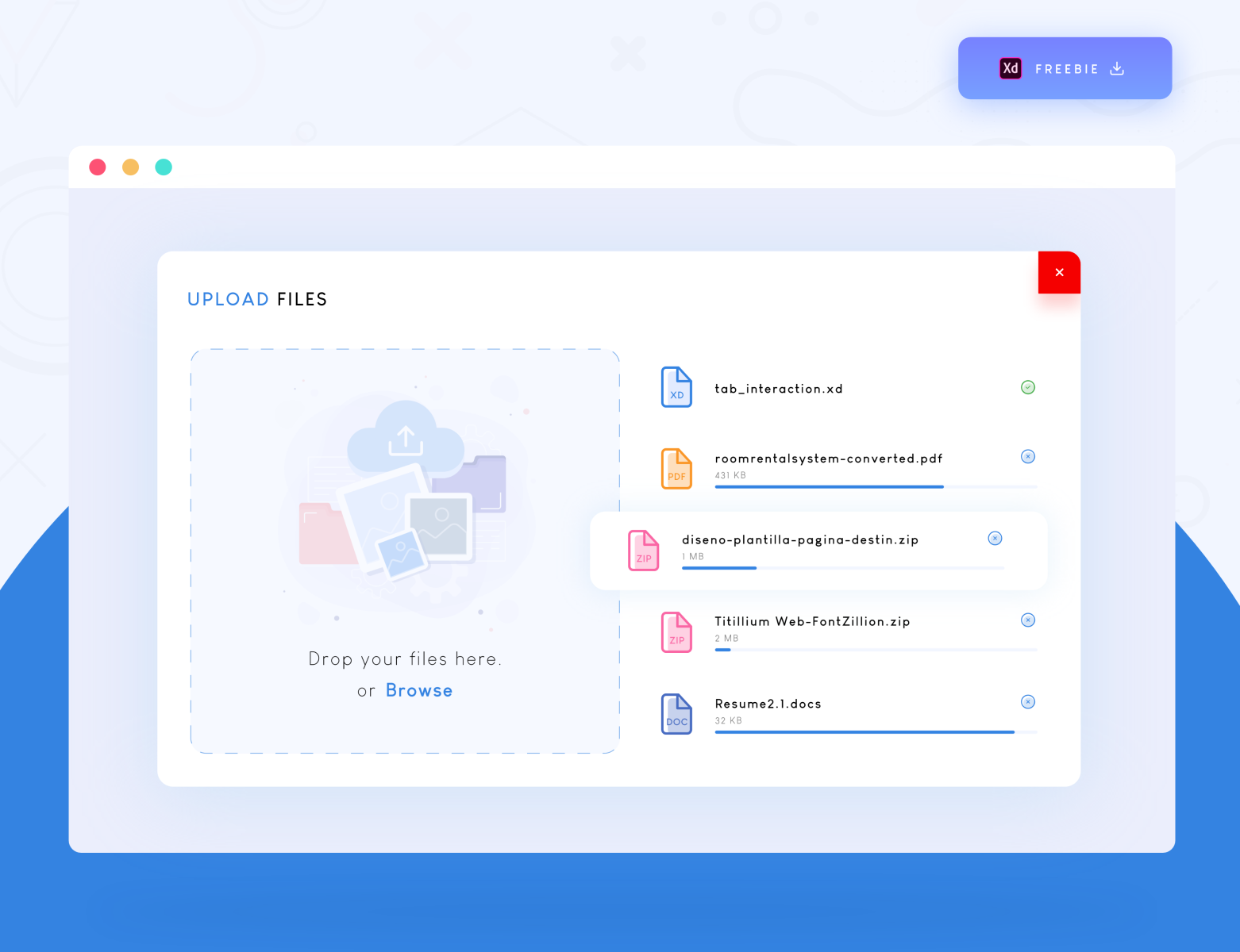 Daily UI Challenge 066/100 - Upload Files Design - Freebie by Ankur ...