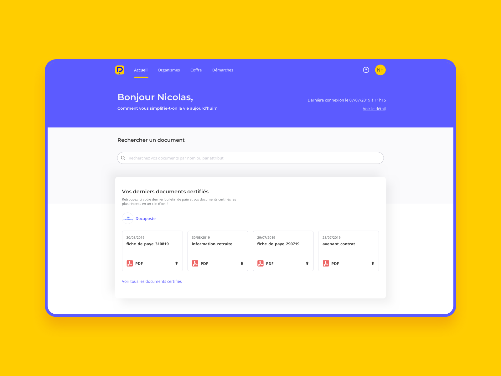 Digiposte Home by NinoKun on Dribbble