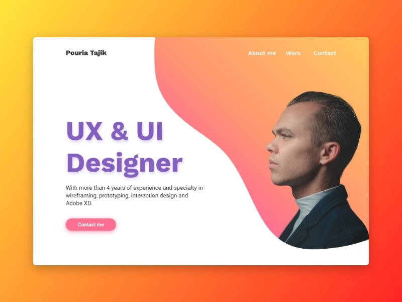 UX & UI designer portfolio website by Pouria Tajik on Dribbble