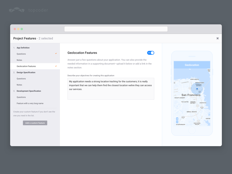 Topcoder Connect — Feature Picker by Victor Georgiev on Dribbble