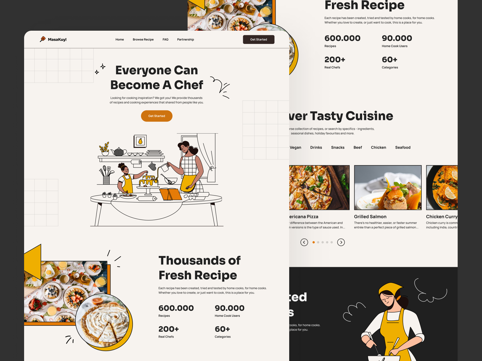MasaKuy! - Food Recipe Landing Page by dhimas aji on Dribbble