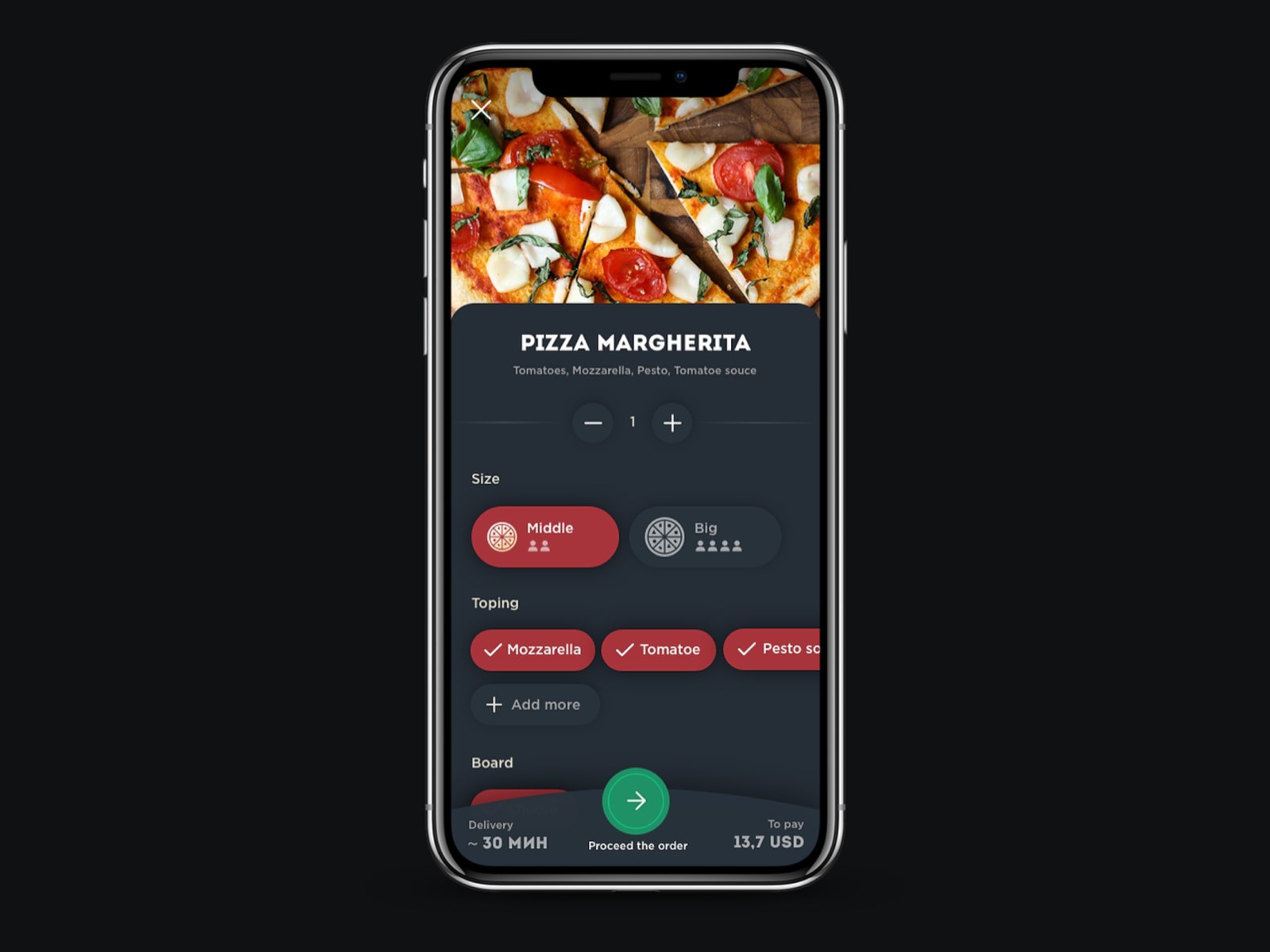 Pizza order by Phil Mishanin on Dribbble