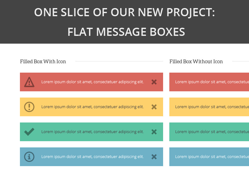 Flat message boxes by Codebuild on Dribbble