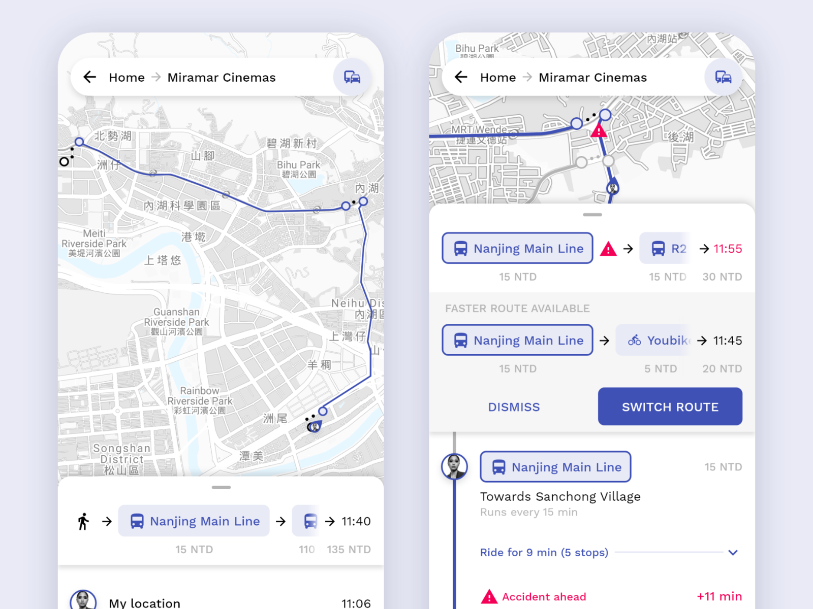 Loona Transit UI by Robin Müller on Dribbble
