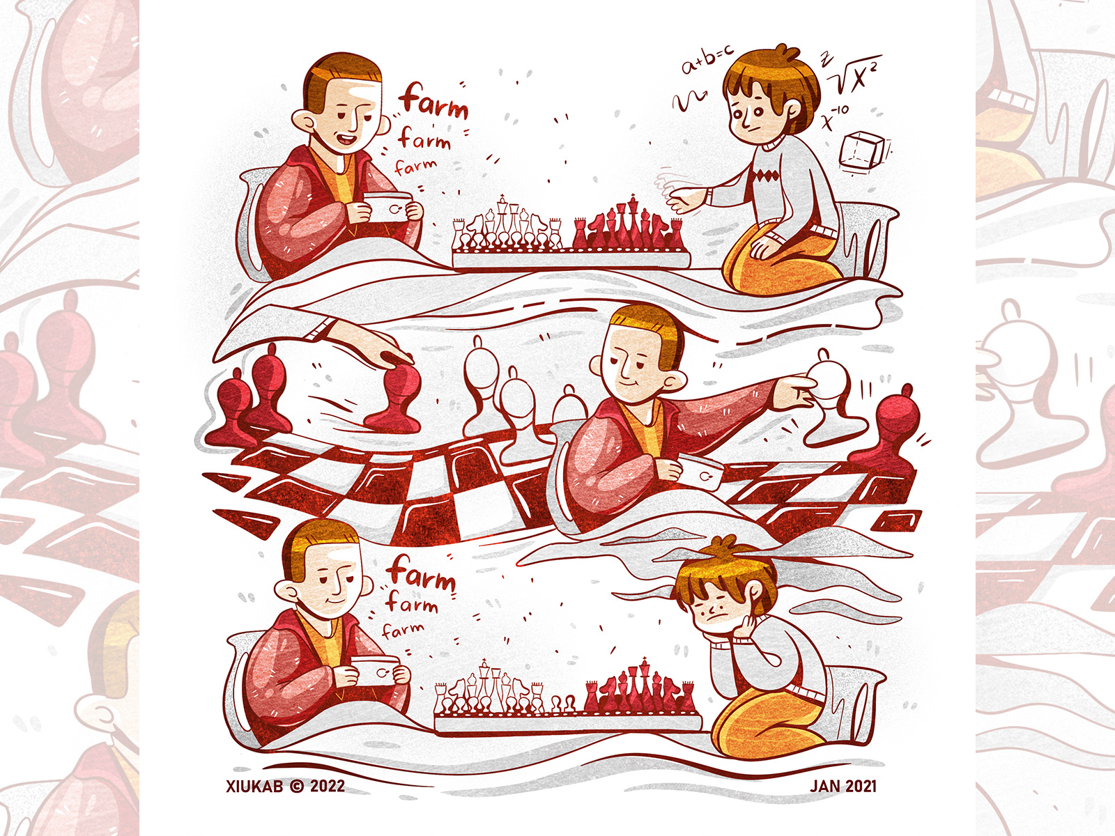 Comic about chess by Xiu Kab on Dribbble
