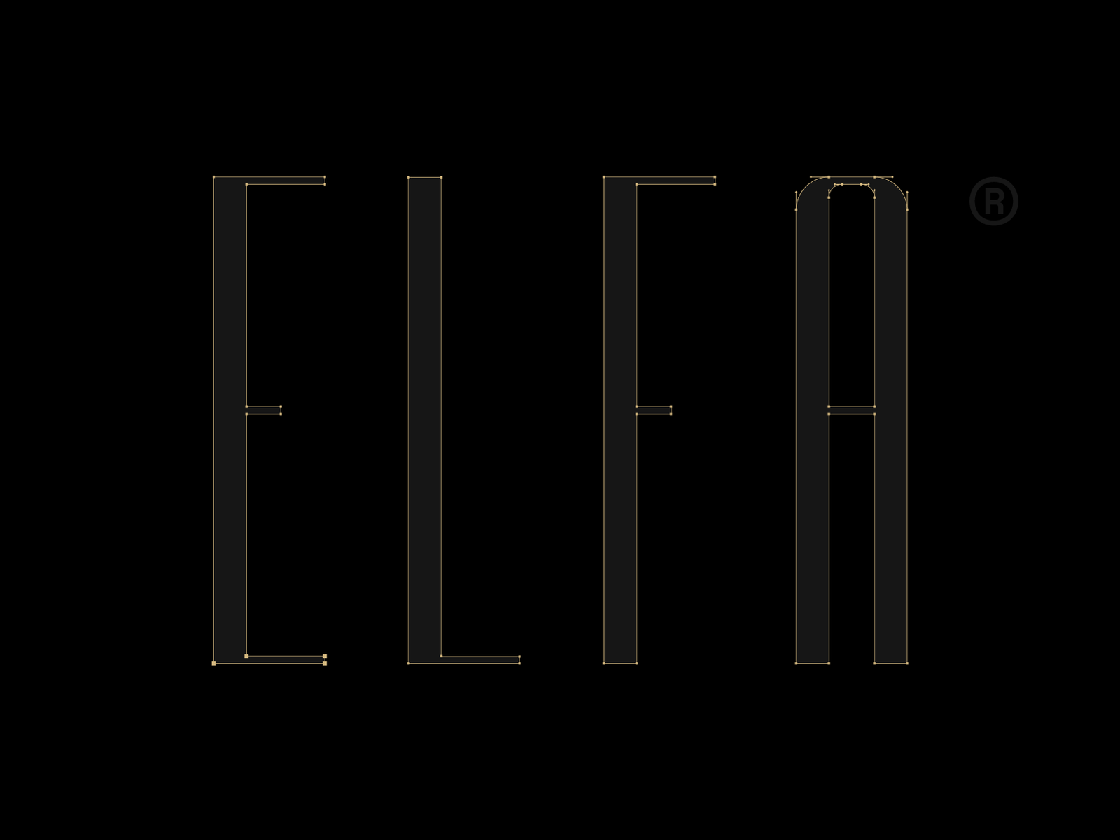 Elfa wordmark | Anchor points by Andrius Vaskevicius on Dribbble