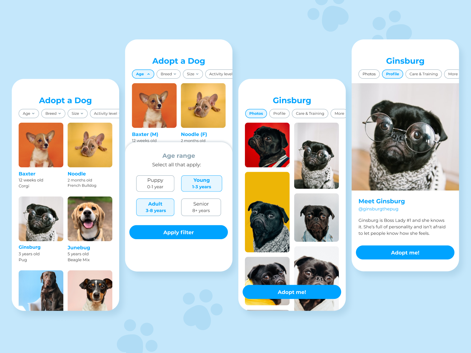 Pet Adoption App by Sylvia Nguyen Dang on Dribbble