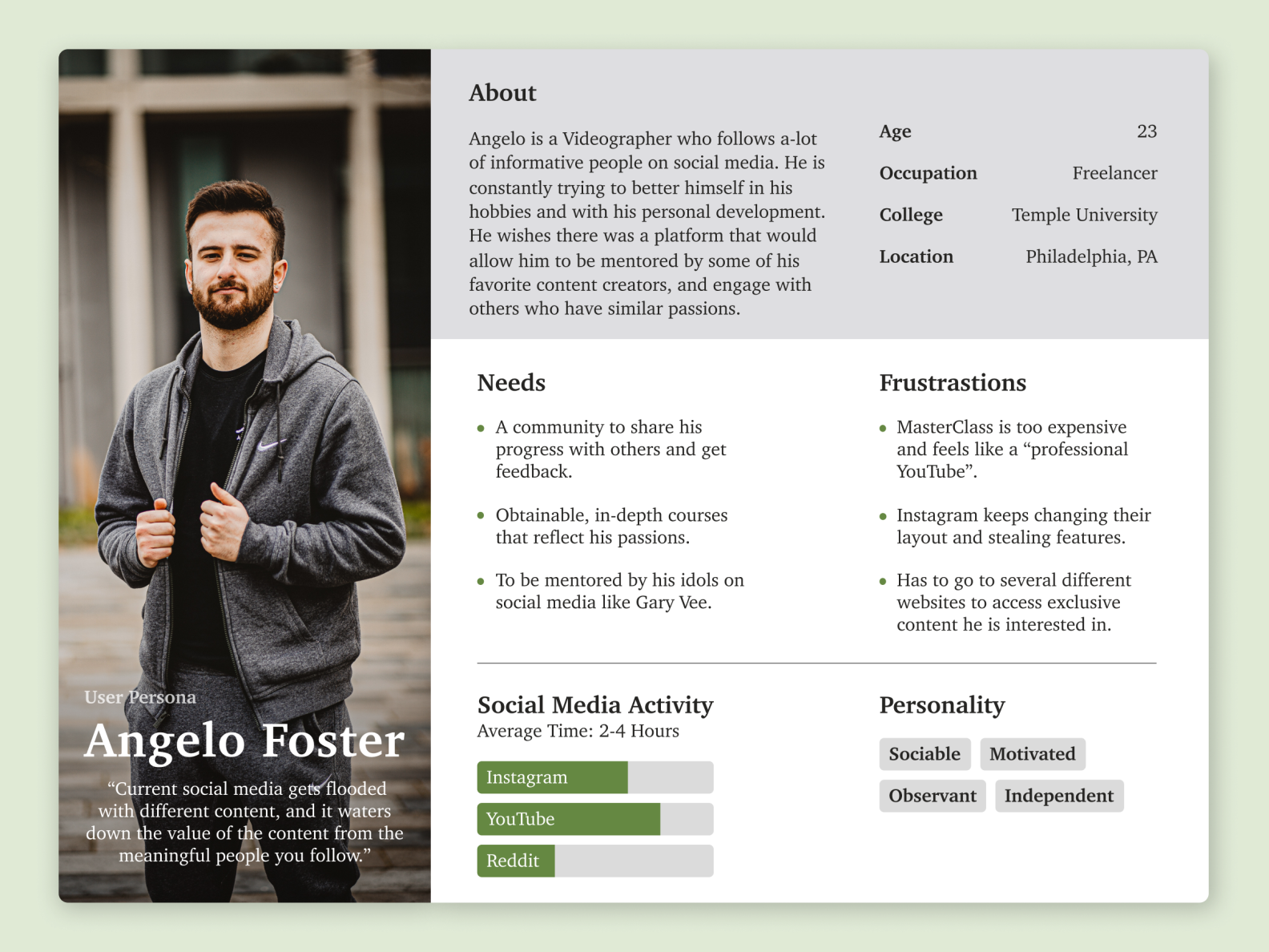 Persona Card by Kyle Milne on Dribbble
