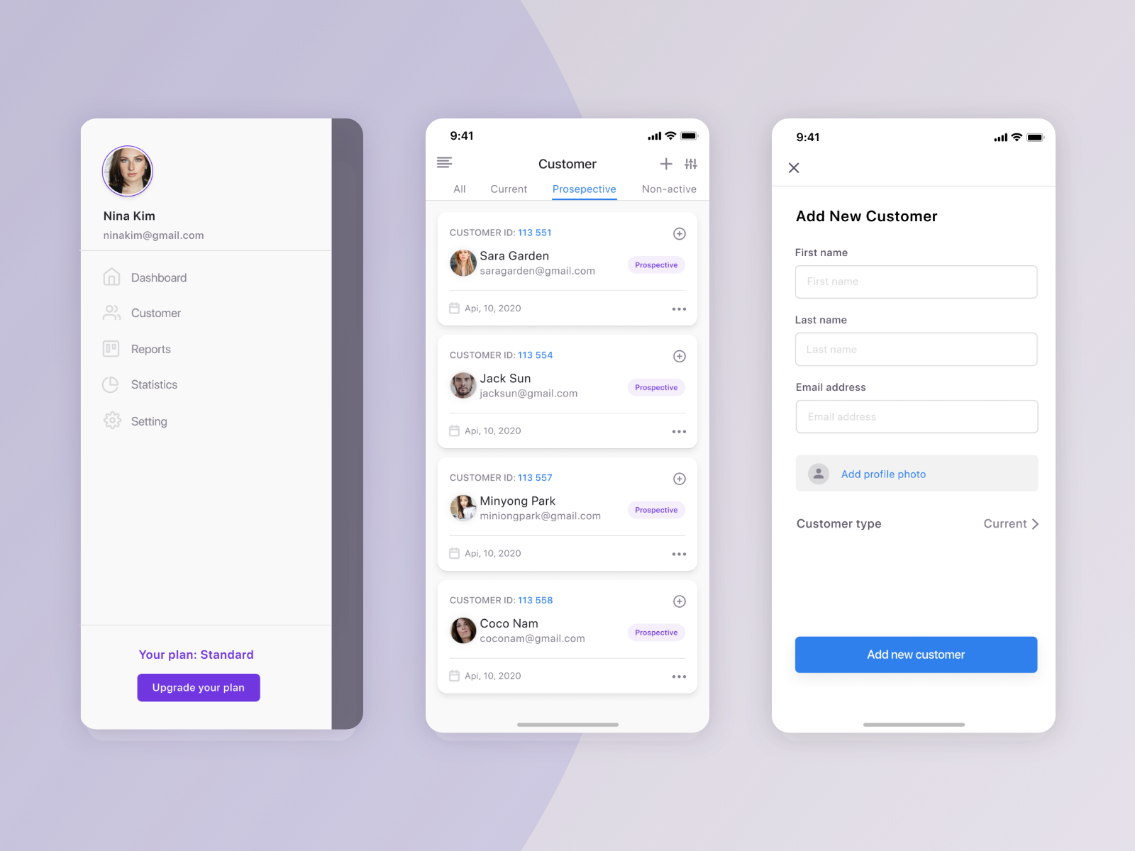 customer management app concept by Chloe Wu on Dribbble