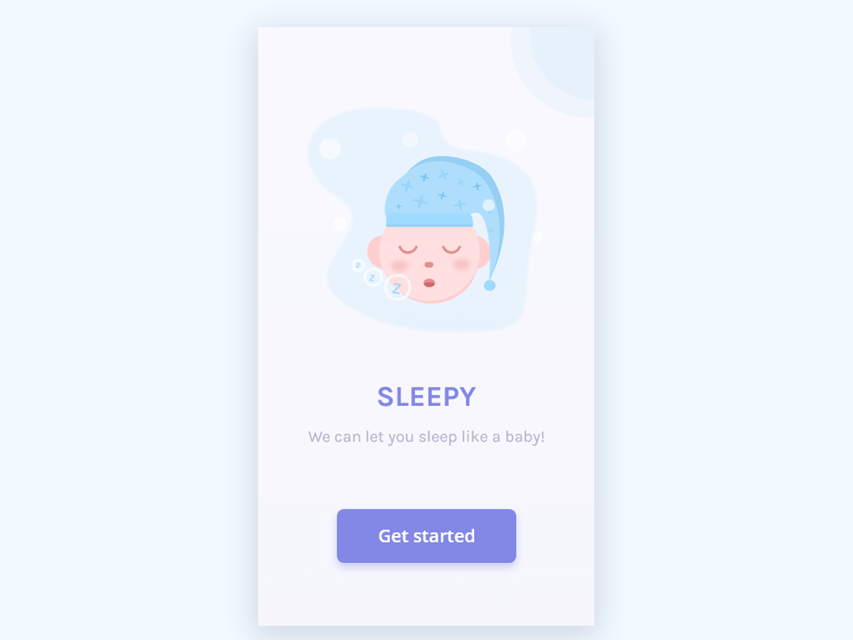 welcome page UI of sleep app by Chloe Wu on Dribbble