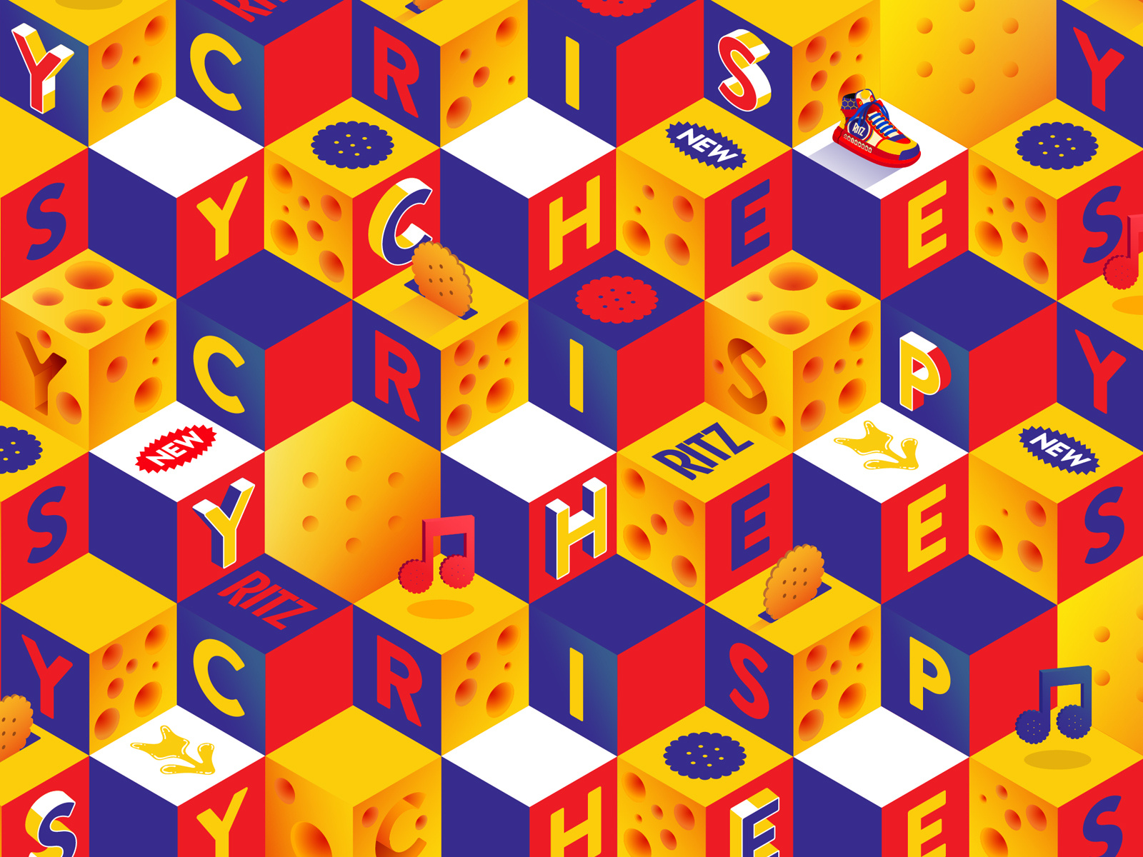 cheesy crispy pattern by Sophia Del Plato on Dribbble