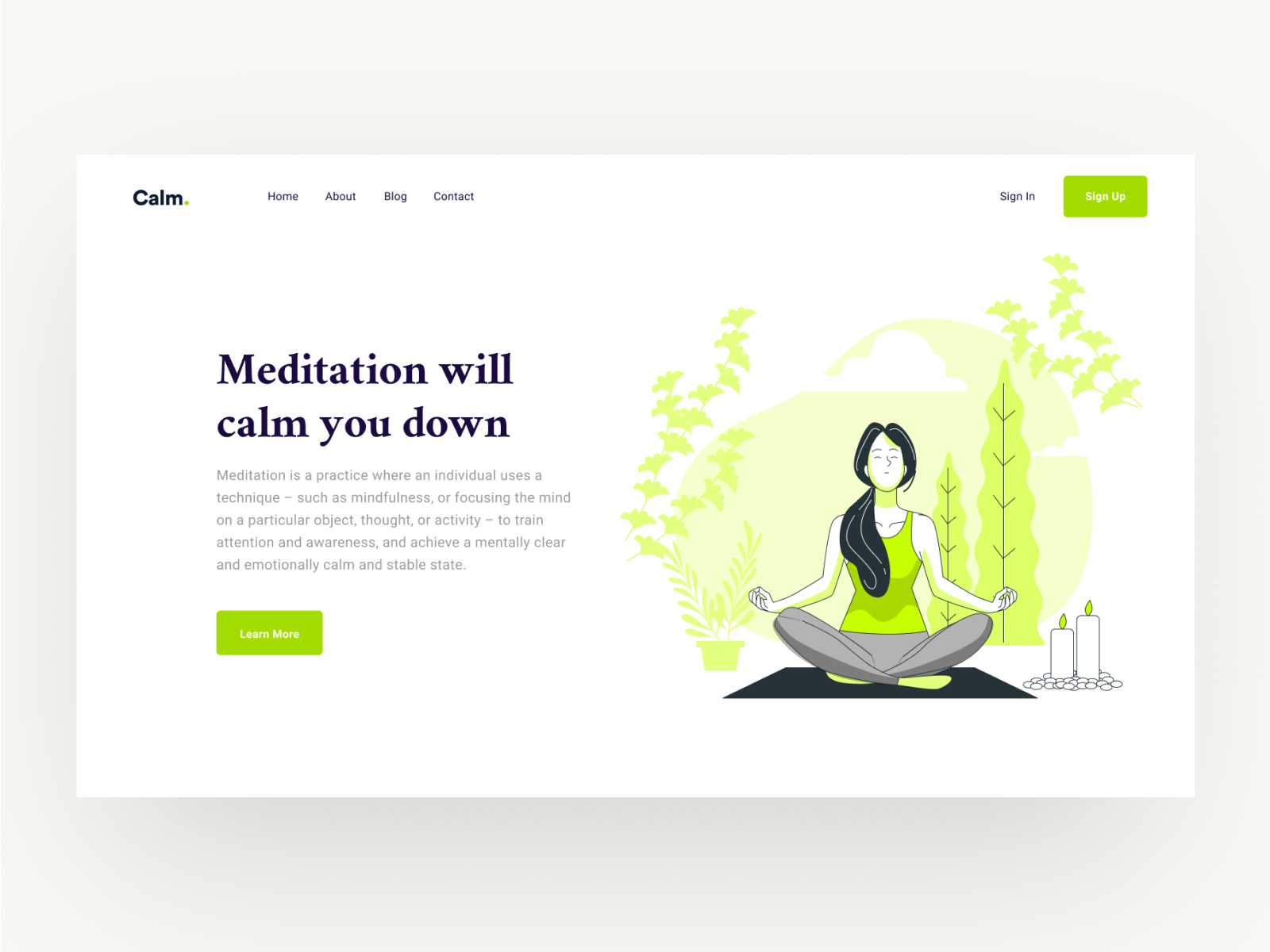 Design for Calm - Web Header by Asif Howlader on Dribbble