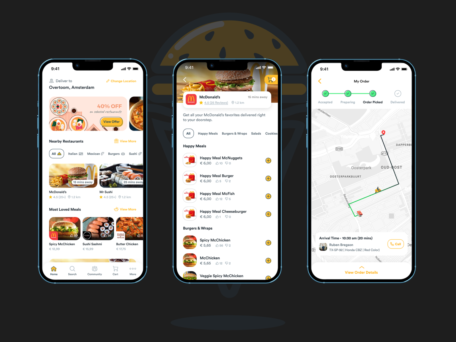Food Delivery & Tracking App by Kaveesh Ranasinghe on Dribbble