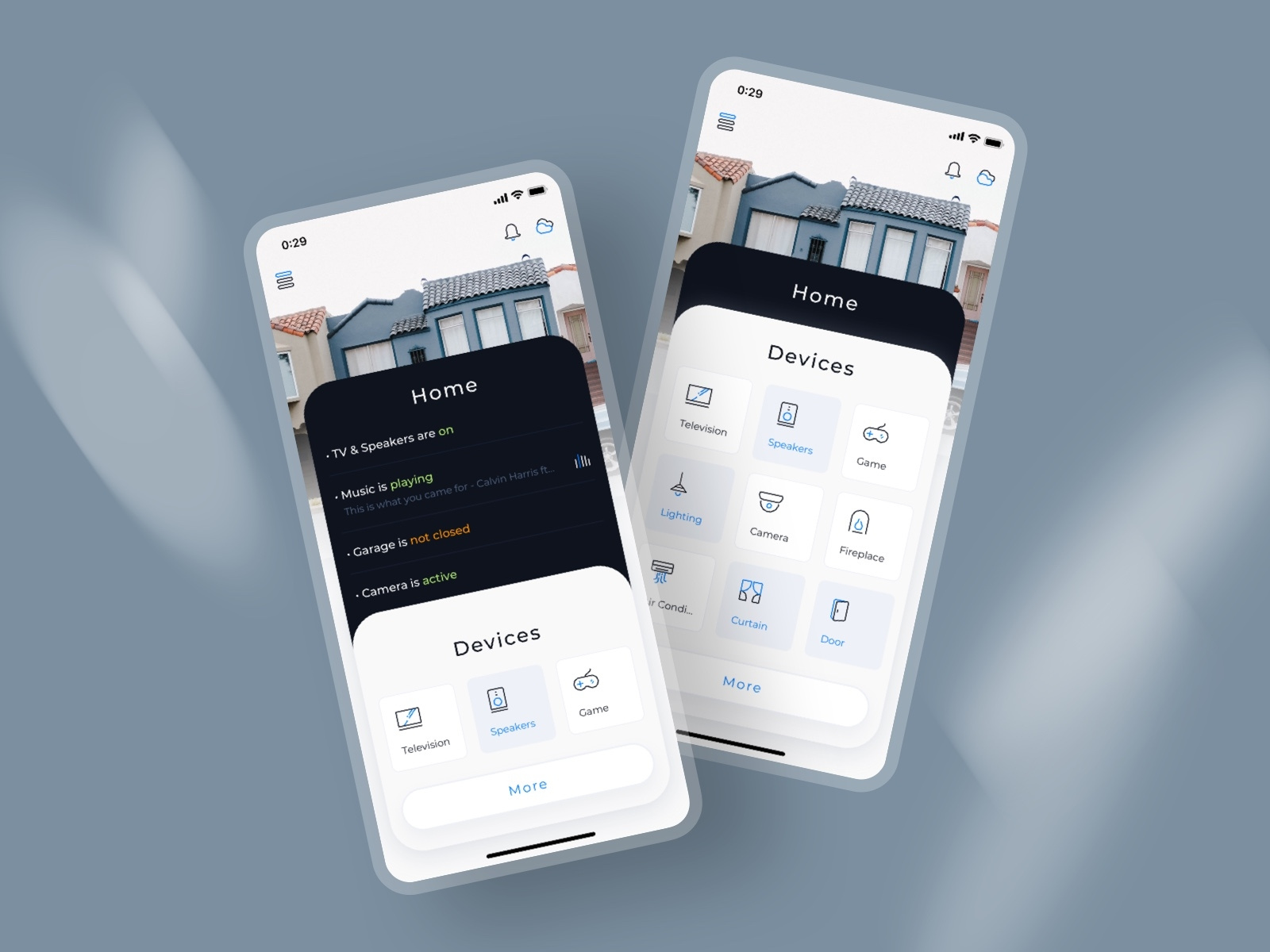 Home Screen for Smart Home Control Application by Aurora Phan on Dribbble