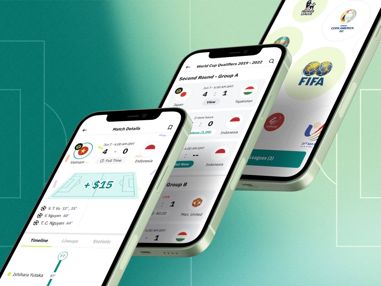 Football Betting Mobile UI by Aurora Phan on Dribbble