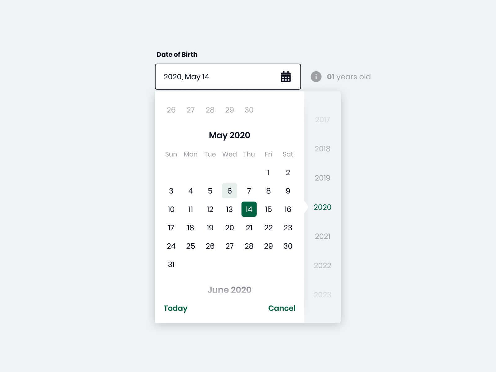 Calendar UI by Aurora Phan on Dribbble