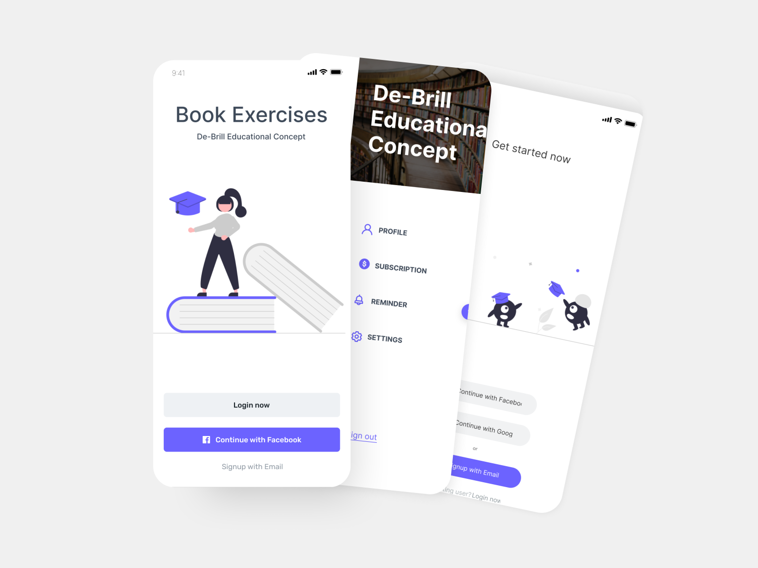 e-Learning Splash Screens and Menu Screen by Thosyn Pax on Dribbble