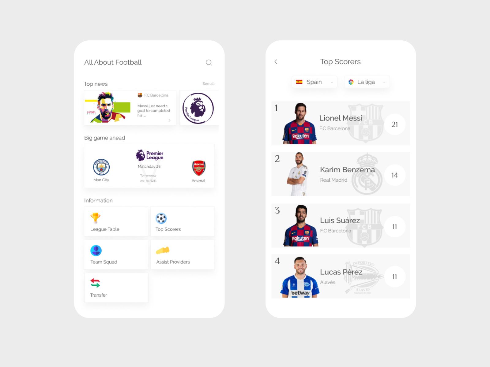 Football Apps concept by Galih Husein on Dribbble