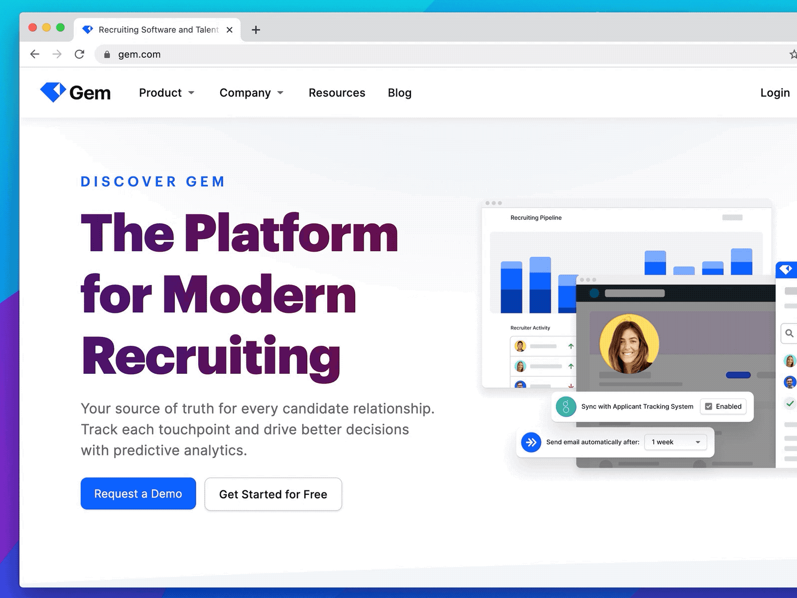 New Gem website gradient animation by Tanner Christensen on Dribbble