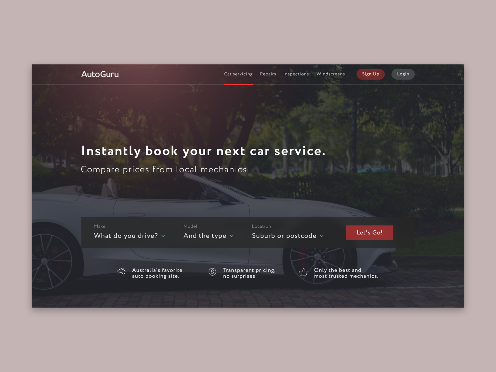 Car Rent first screen design by Maxim on Dribbble