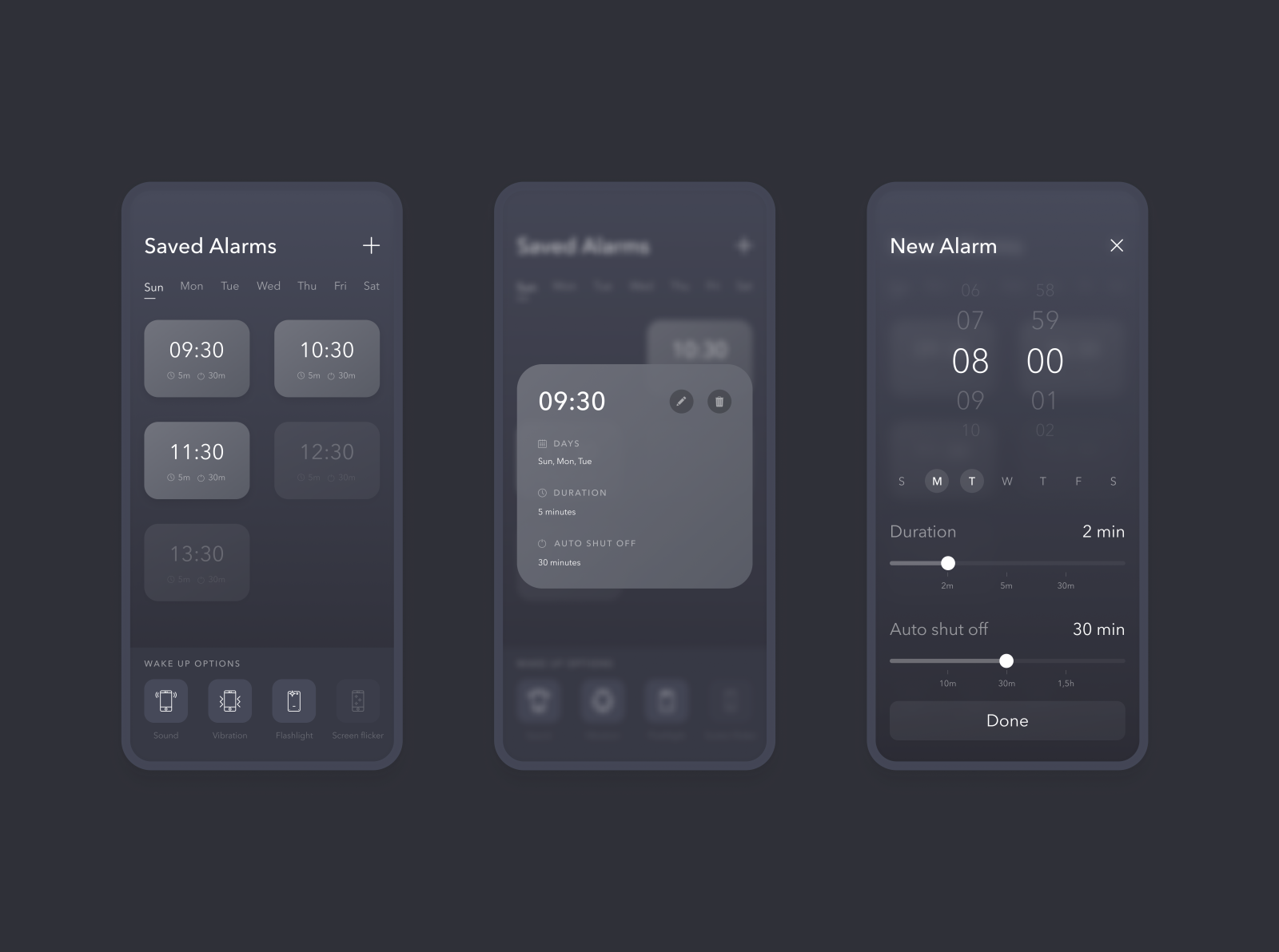 Alarm mobile app UI by Maxim on Dribbble